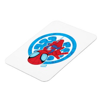 Spidey Hanging Upside Down Logo Villain Collage Magnet | Zazzle