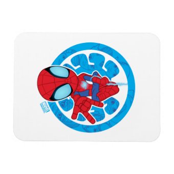 Spidey Hanging Upside Down Logo Villain Collage Magnet | Zazzle