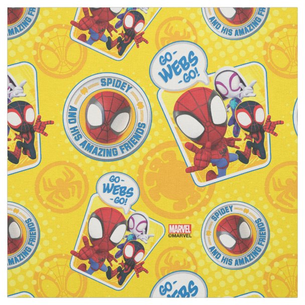 Spidey Team Web Graphic Fabric | Zazzle