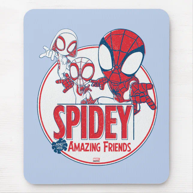 Spidey Team Red & White Circle Badge Mouse Pad | Zazzle
