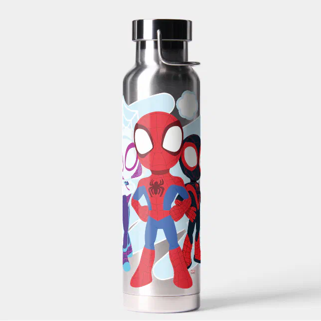 Spidey Team Web Graphic Water Bottle | Zazzle