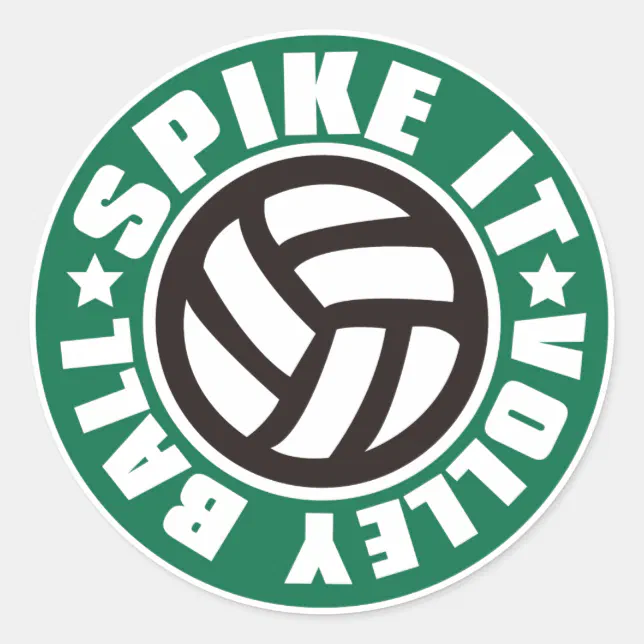 Spike_It_Volleyball Classic Round Sticker | Zazzle