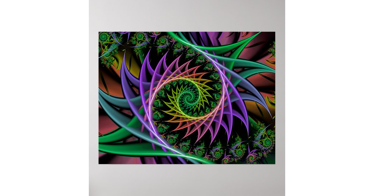 Spiky Gothic Spiral Poster | Zazzle