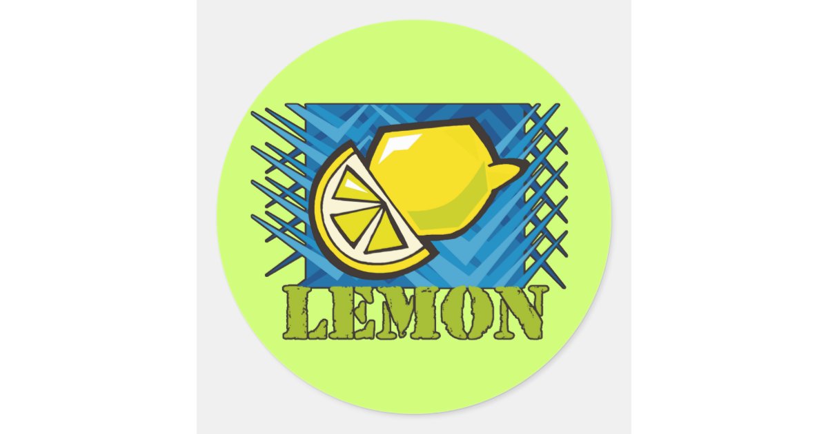 Spiky Lemon Classic Round Sticker | Zazzle
