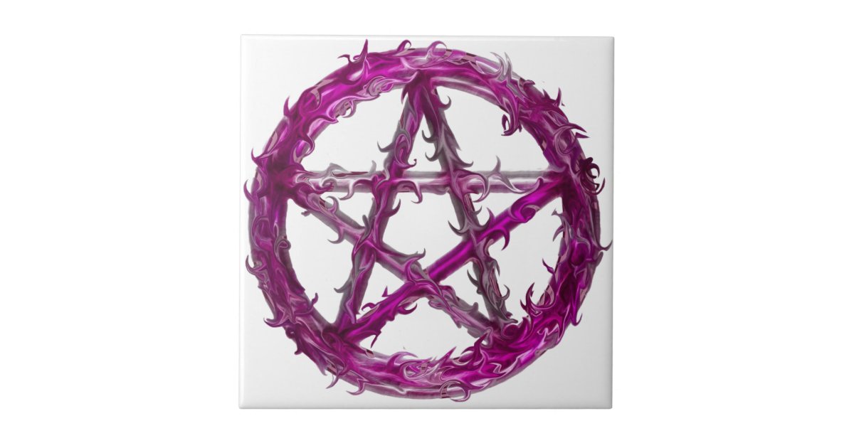 Spiky pentagram tile | Zazzle