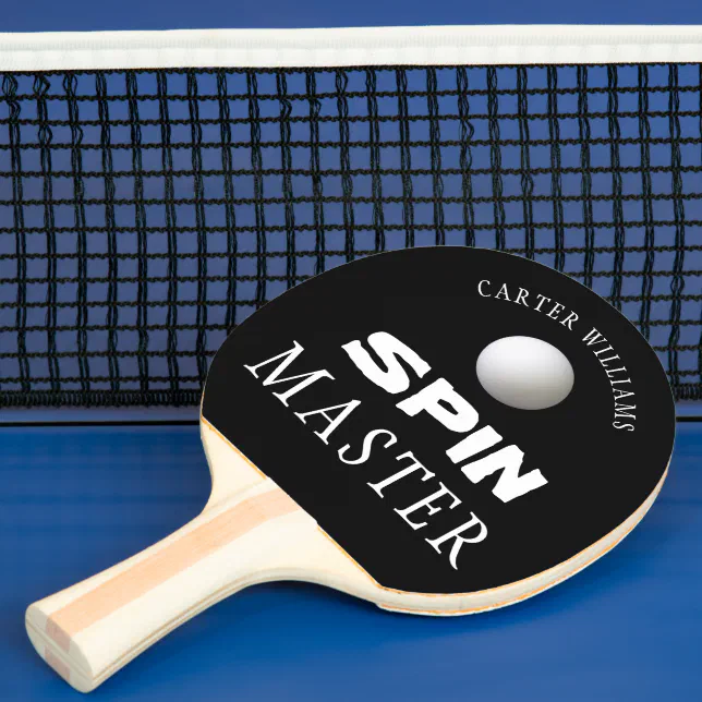 SPIN MASTER Personalized Editable Black Ping Pong Paddle | Zazzle