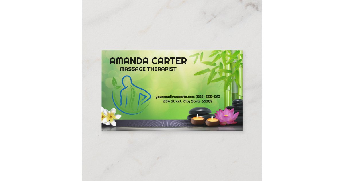 Spinal Back Logo | Massage Session Business Card | Zazzle