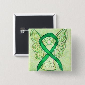 Spinal Cord Injury Angel Awareness Ribbon Pins | Zazzle