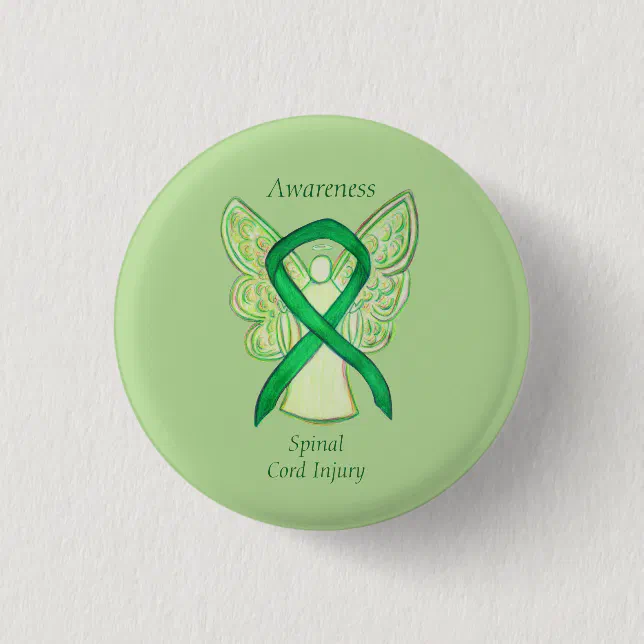 Spinal Cord Injury Angel Awareness Ribbon Pins | Zazzle