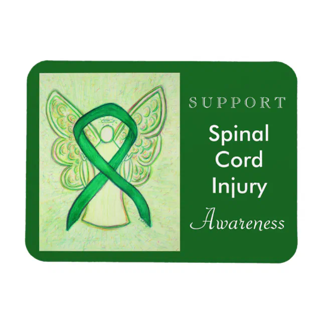 Spinal Cord Injury Awareness Ribbon Angel Magnets | Zazzle