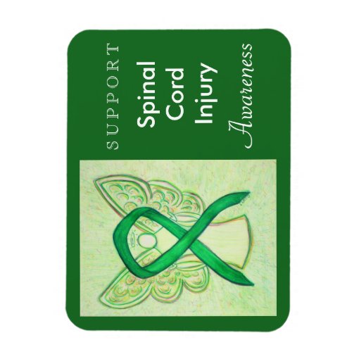 Spinal Cord Injury Awareness Ribbon Angel Magnets | Zazzle