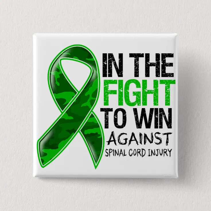 Spinal Cord Injury - Fight To Win Pinback Button | Zazzle