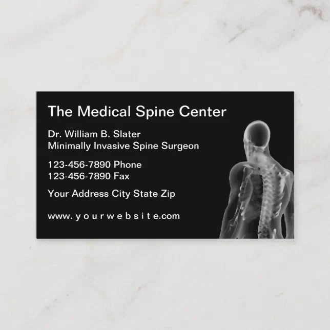 Spine Doctor Medical Theme Business Card | Zazzle