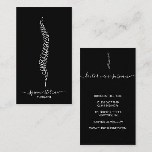 Spine vertebrae orthopedic doctor hospital business card | Zazzle
