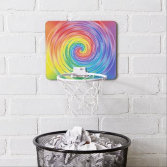Spinning Rainbow Mini Basketball Hoop | Zazzle