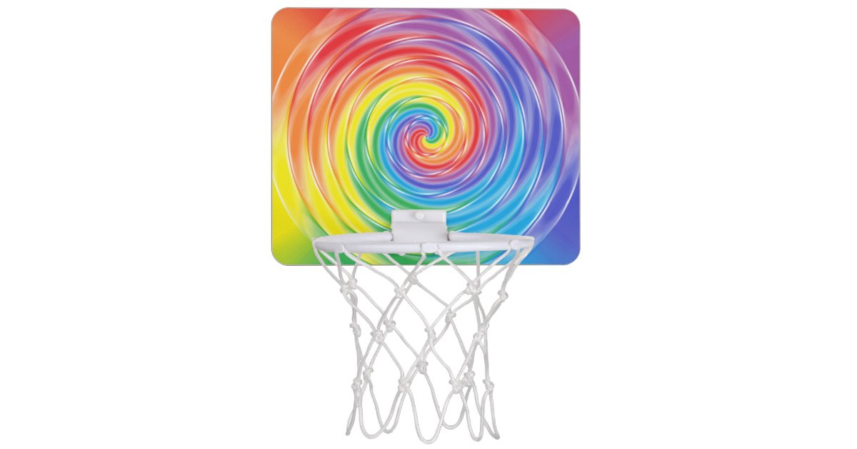 Spinning Rainbow Mini Basketball Hoop | Zazzle
