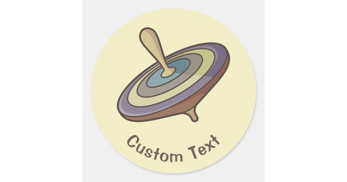 Spinning Top Classic Round Sticker | Zazzle
