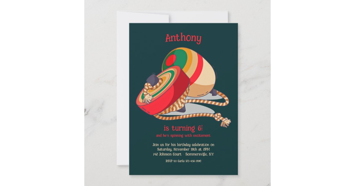 Spinning Top Invitation | Zazzle