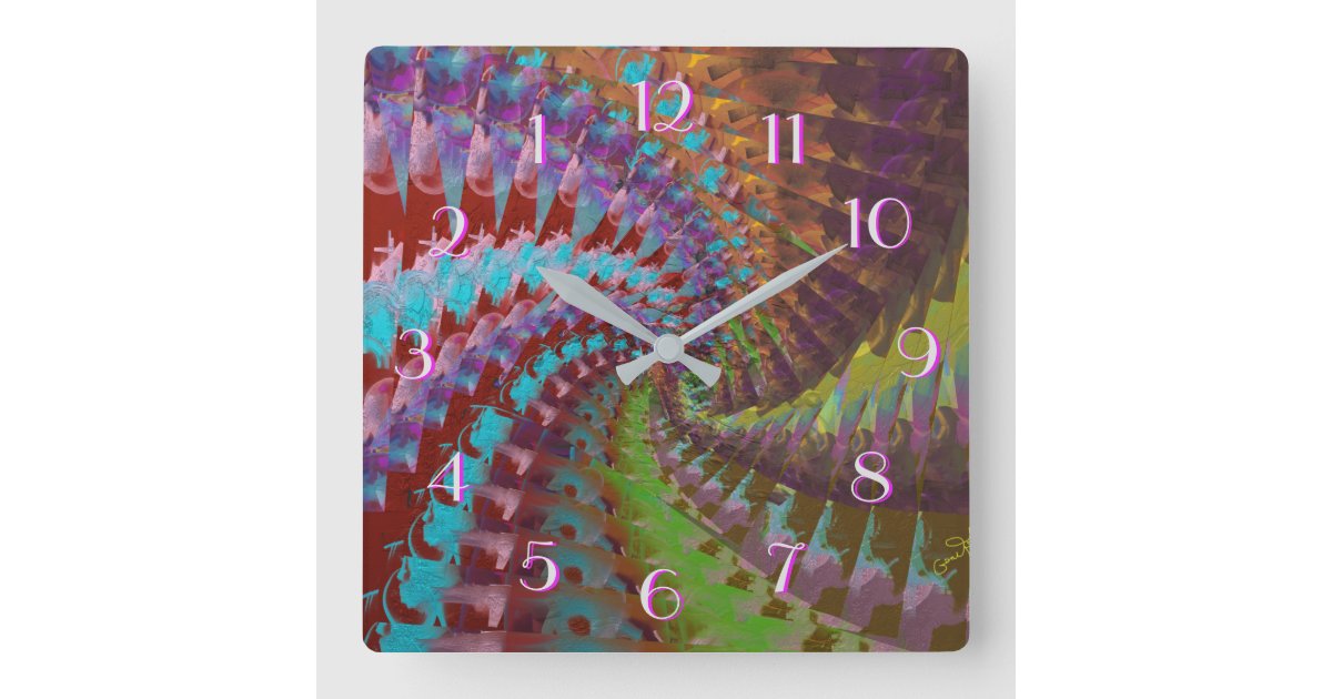Spinning Wind Backward Clock | Zazzle