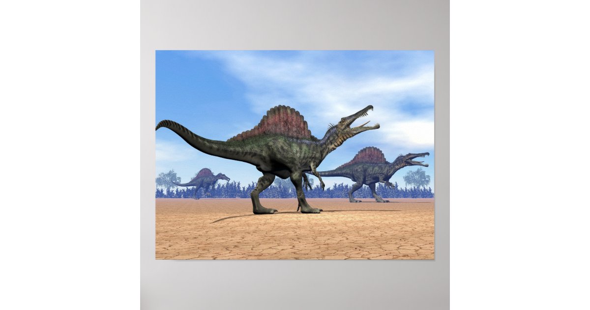 Spinosaurus dinosaurs walk - 3D render Poster | Zazzle