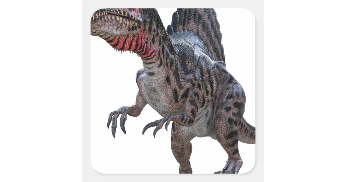 Spinosaurus Running Square Sticker | Zazzle