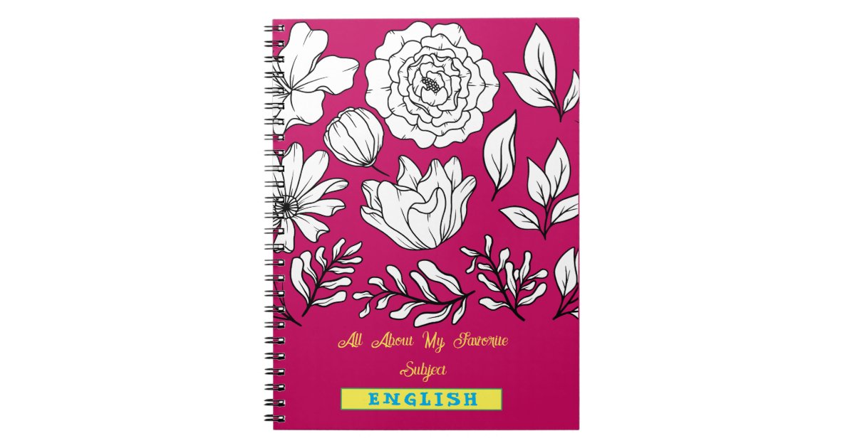 Spiral Botanical Notebook/pink Note Book | Zazzle