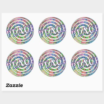 Spiral Circle Peace Classic Round Sticker | Zazzle