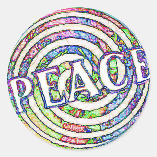 Spiral Circle Peace Classic Round Sticker | Zazzle
