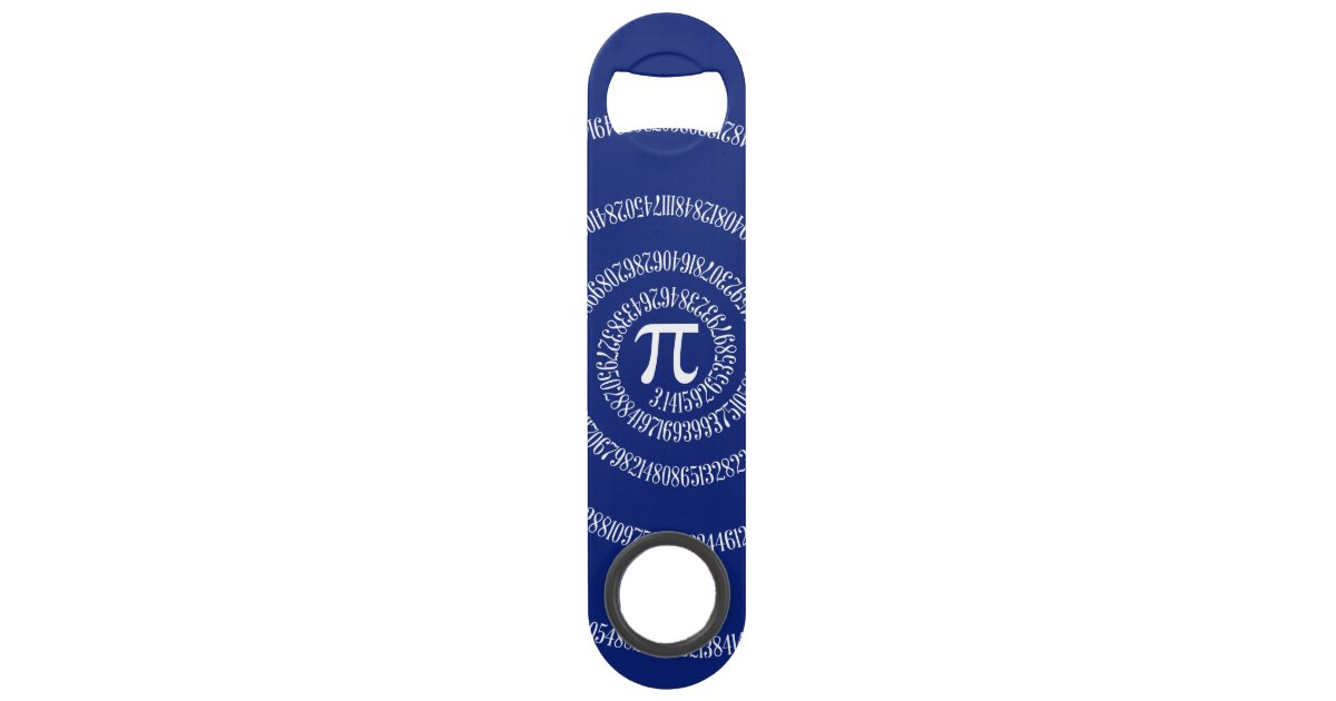 Spiral for Pi on Navy Blue Decor Speed Bottle Opener | Zazzle