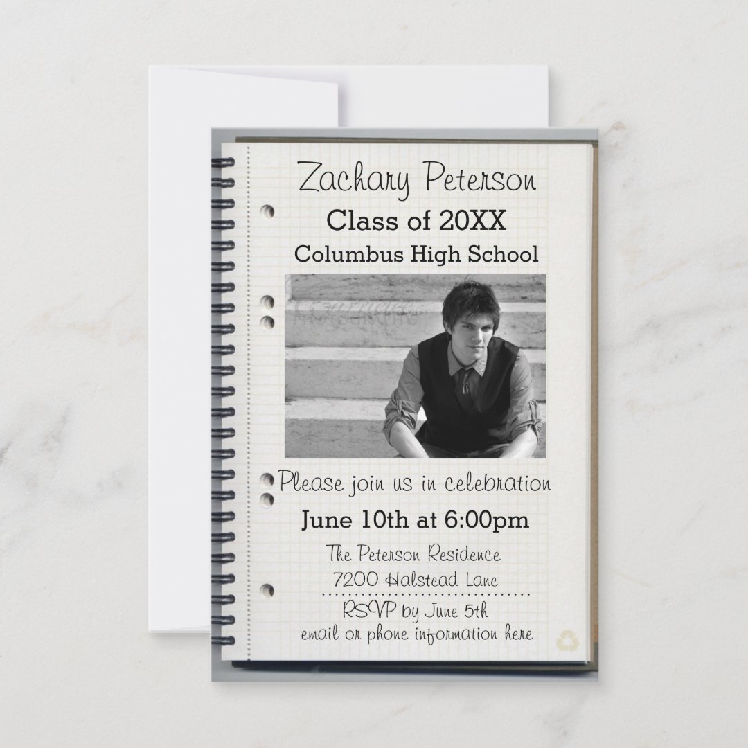 Spiral Notebook - 3x5 Graduation Announcement | Zazzle