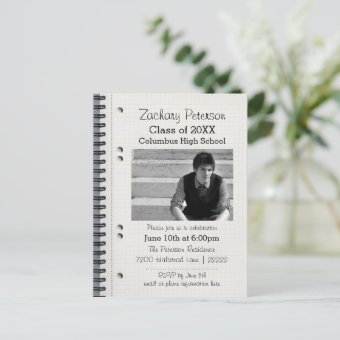 Spiral Notebook - Graduation Announcement PostCard | Zazzle