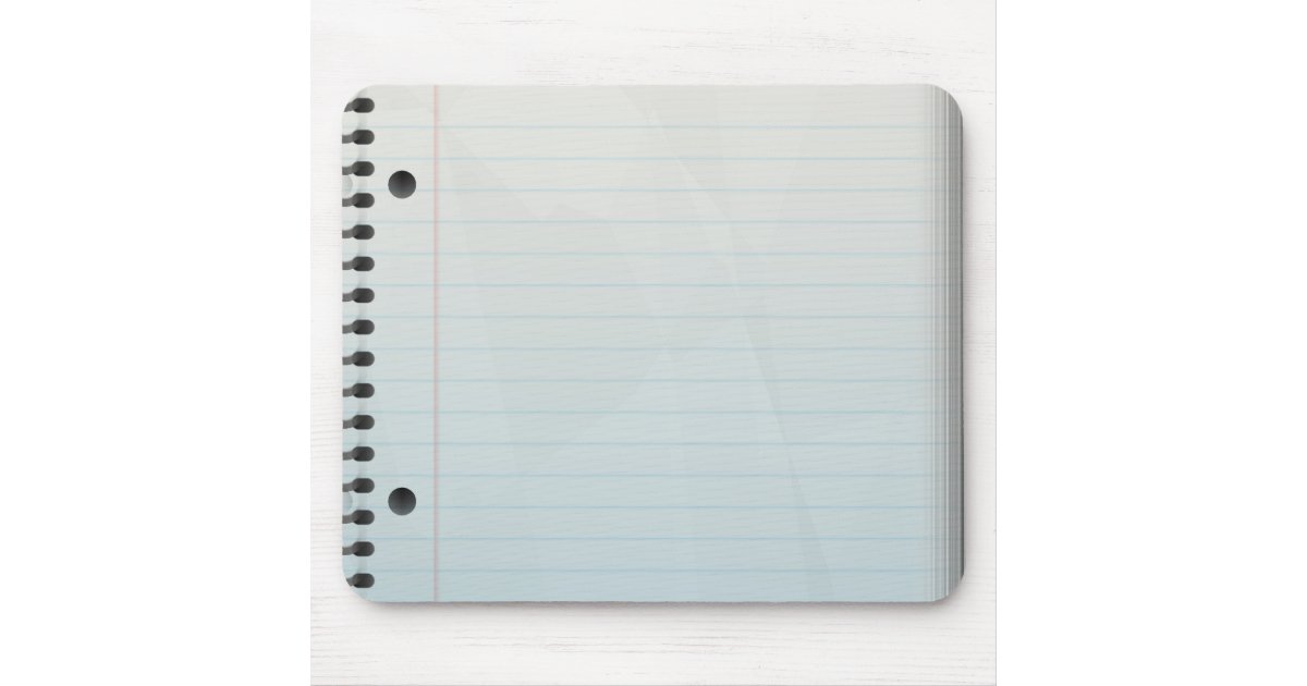 Spiral Notebook Lined Paper Mouse Pad | Zazzle