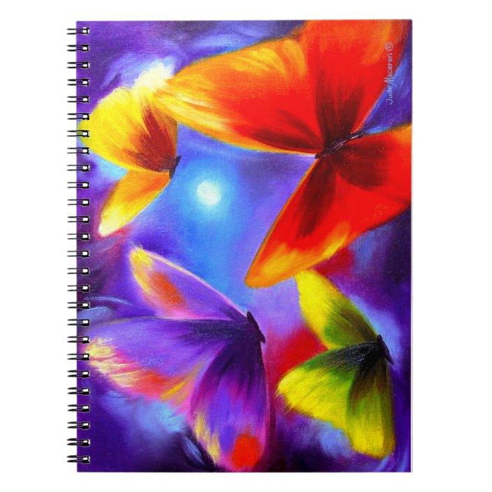 Spiral Notebooks Colorful Butterfly Painting Art | Zazzle.com