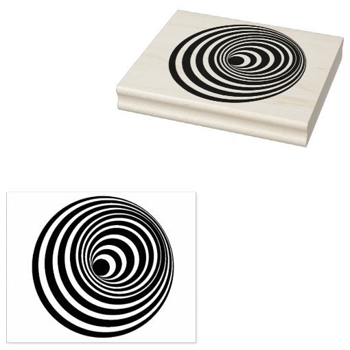 Spiral Optical Illusion Rubber Art Stamp | Zazzle