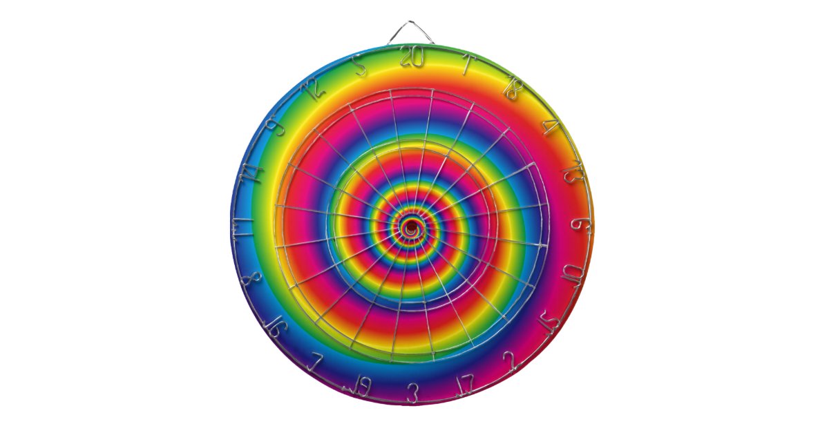 Spiral Rainbow Dart Board | Zazzle