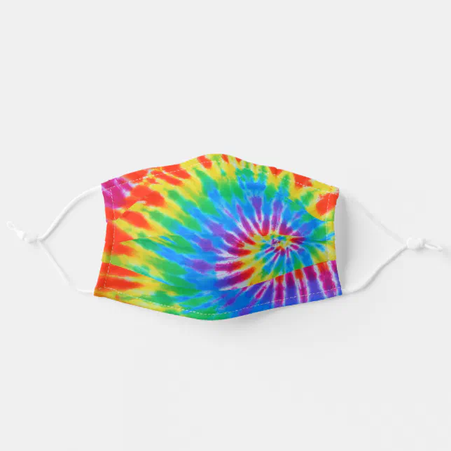 Spiral Rainbow Tie Dye Adult Cloth Face Mask | Zazzle