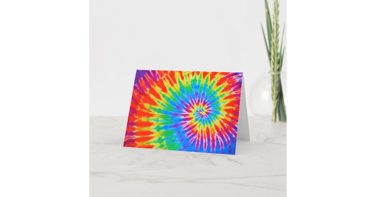 Spiral Rainbow Tie Dye Note Card | Zazzle