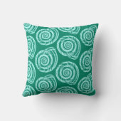 Spiral Seashell Block Print, Turquoise and Aqua Throw Pillow | Zazzle