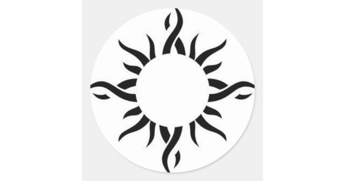 Spiral Tribal Sun Sticker | Zazzle