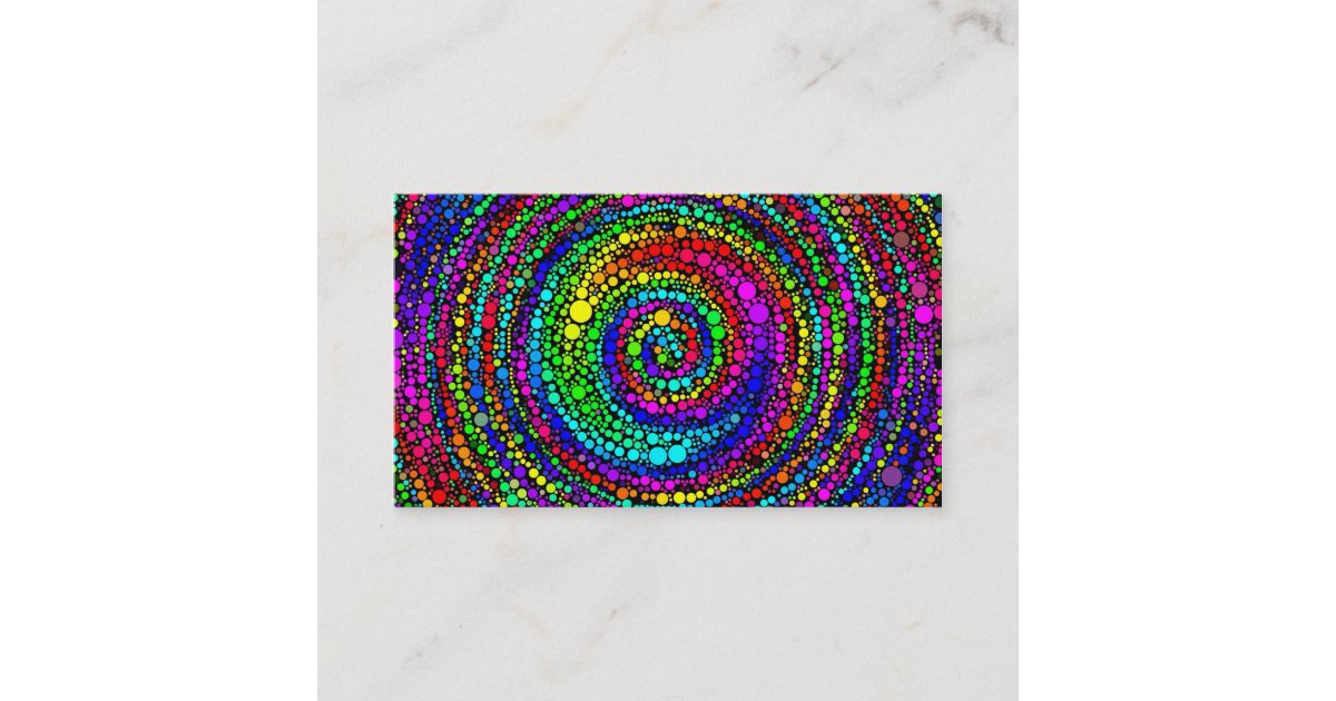 Spiral with Rainbow Dots Business Card | Zazzle