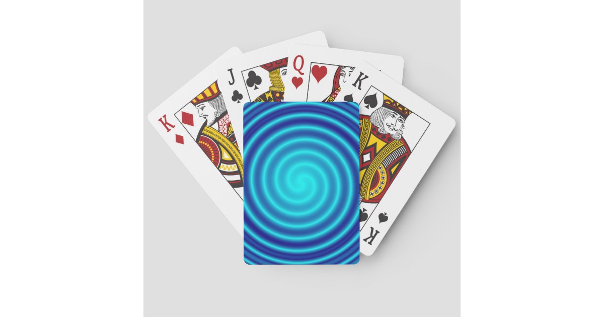 Spiraling Blue Vertigo Poker Cards | Zazzle