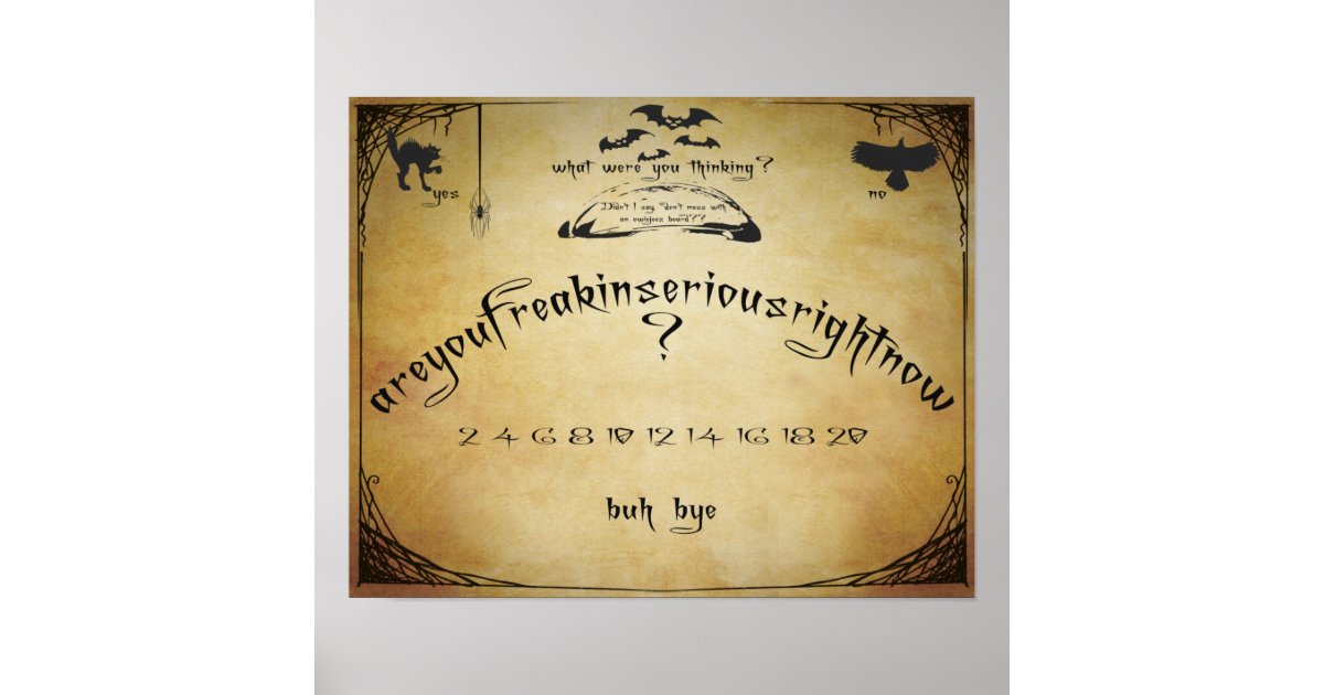 Spirit Board Humor Poster | Zazzle