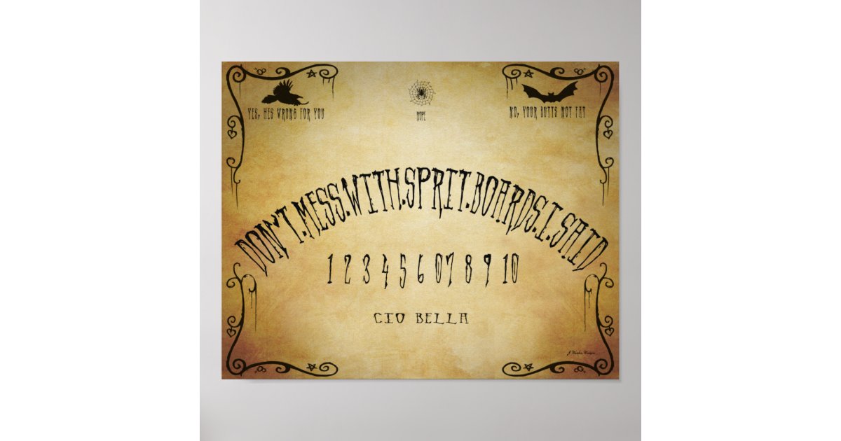 Spirit Board Humor Poster | Zazzle