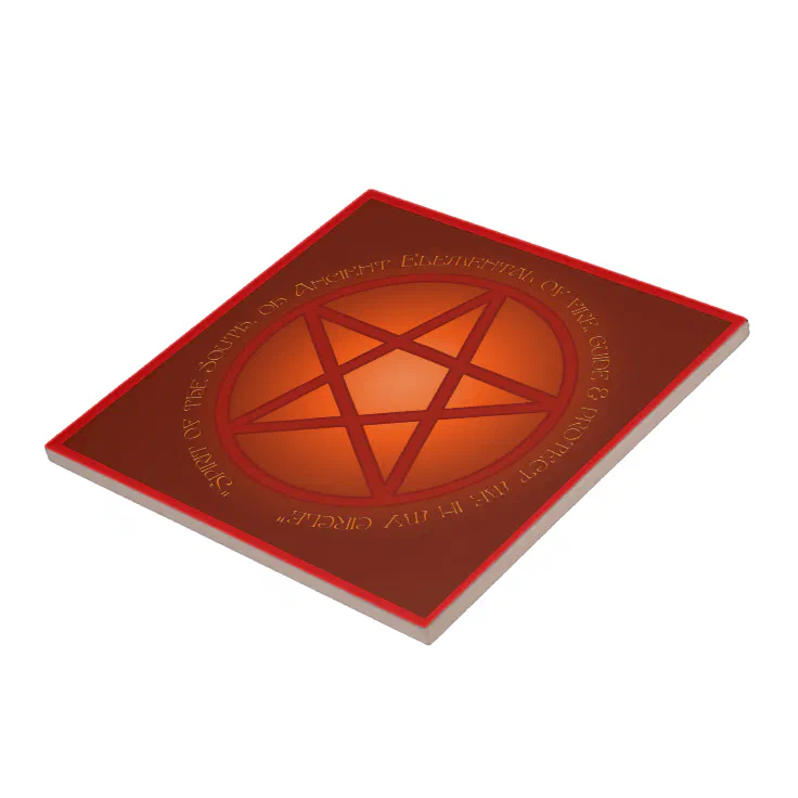 Spirit of Fire Pentacle Altar Tile | Zazzle