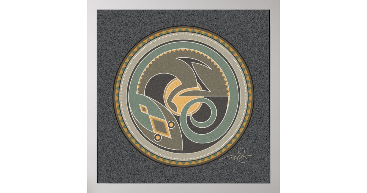 Spirit Of Lizard gray background Poster | Zazzle