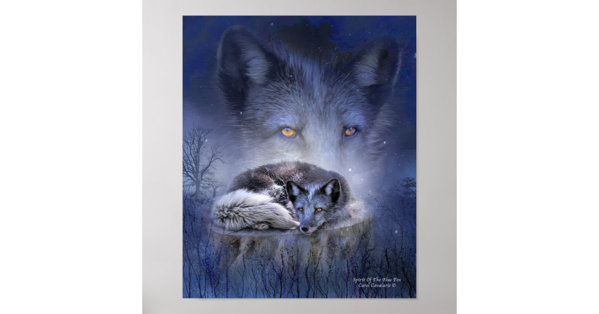 Spirit Of The Blue Fox Art Poster/Print Poster | Zazzle