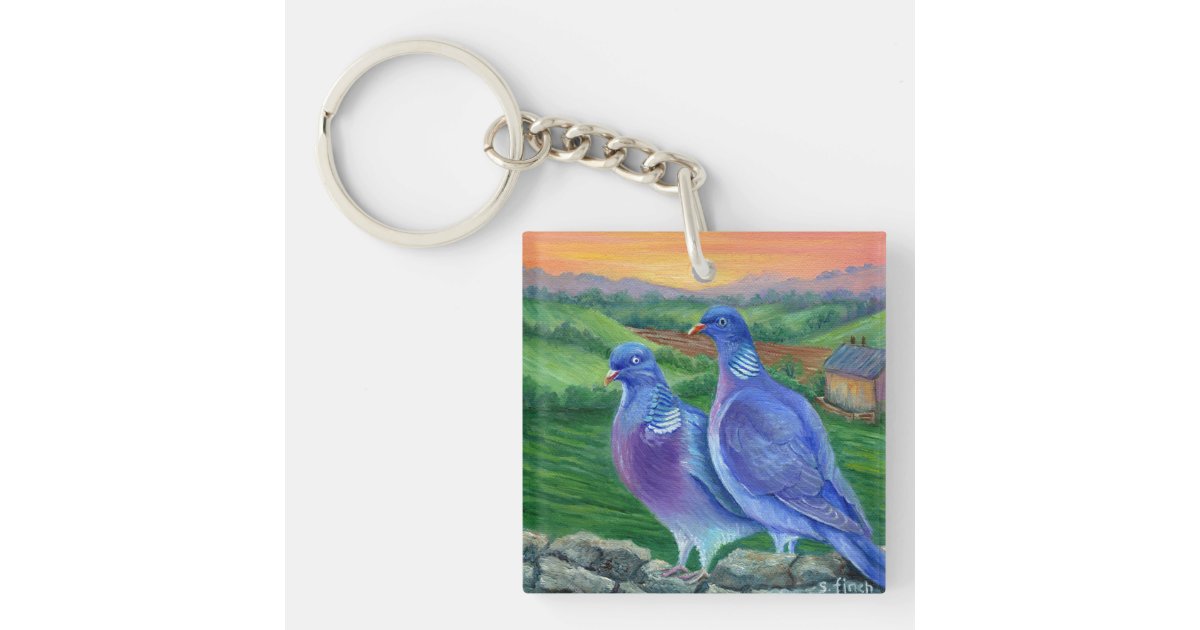 Spirit of Wood Pigeon Keychain | Zazzle