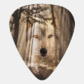 Spirit wolf in woods guitar pick | Zazzle