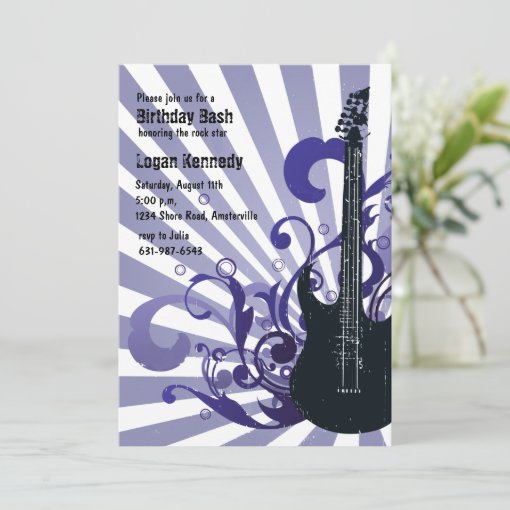 Spirited Guitar Invitation | Zazzle