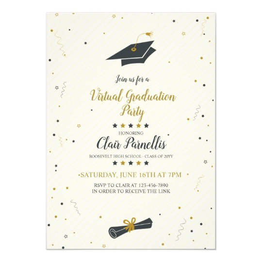 Spirited Virtual Graduation Party Invitation | Zazzle.com